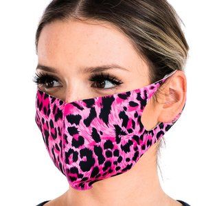Accessories | Pink Leopard Print Animal Print Reusable Face Mask | Poshmark